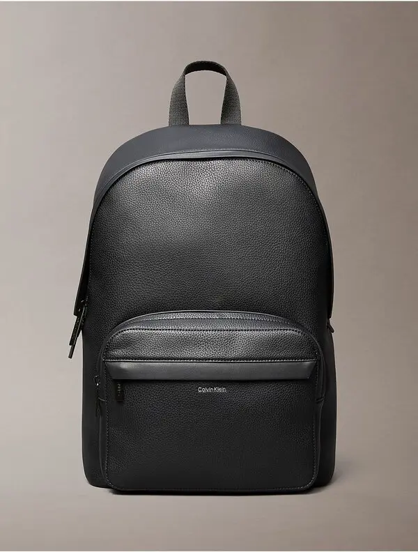 Calvin Klein Pebbled Round Backpack - Black
