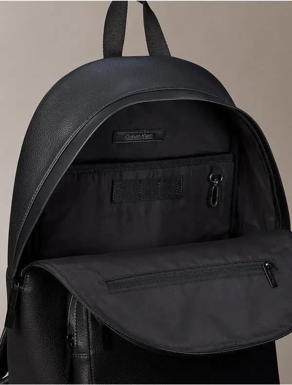Calvin Klein Pebbled Round Backpack - Black