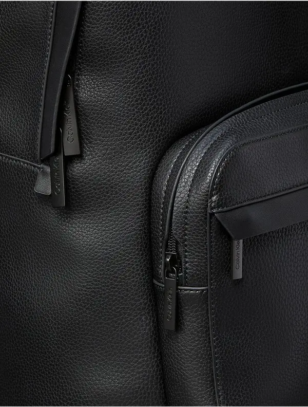 Calvin Klein Pebbled Round Backpack - Black