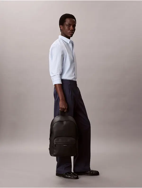 Calvin Klein Pebbled Round Backpack - Black