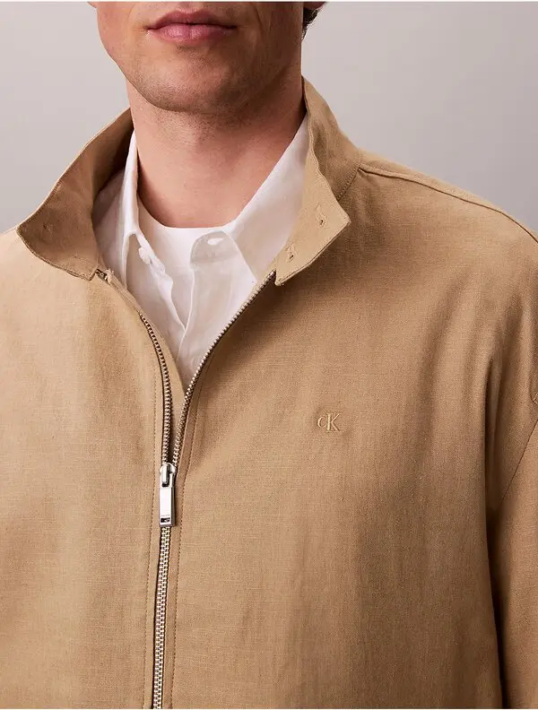 Calvin Klein Linen Cotton Zip Jacket