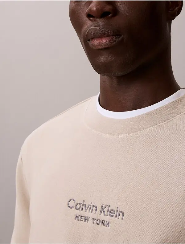 Calvin Klein Logo Graphic Terry Crewneck Sweatshirt