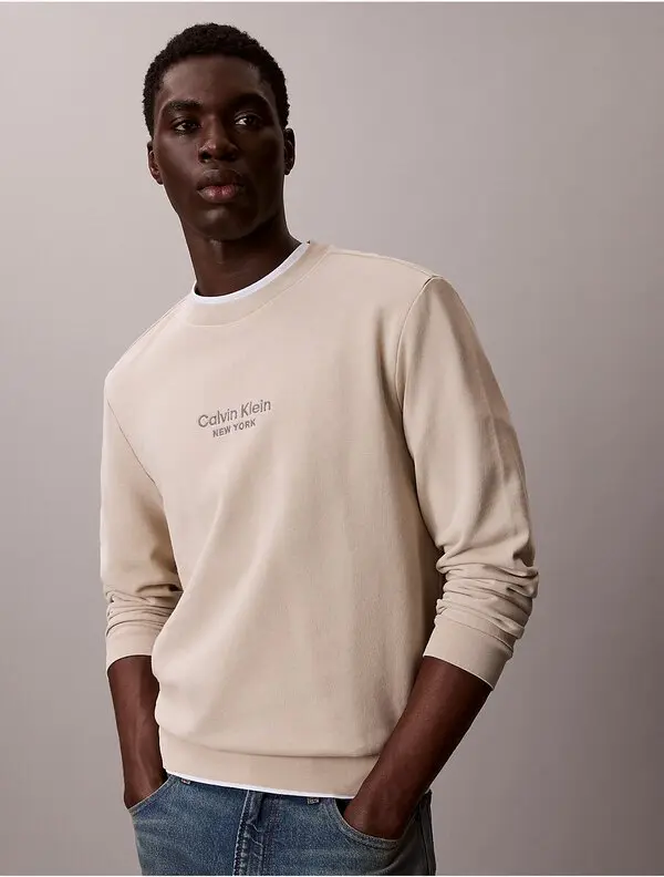 Calvin Klein Logo Graphic Terry Crewneck Sweatshirt