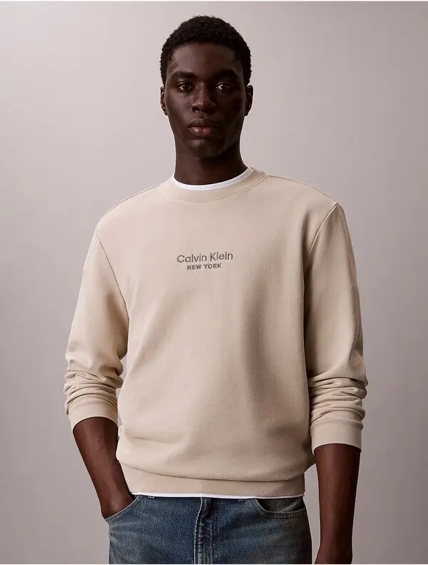 Calvin Klein Logo Graphic Terry Crewneck Sweatshirt