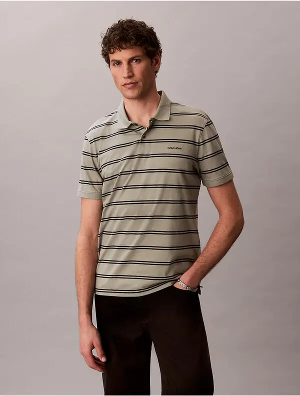 Calvin Klein Liquid Touch Stripe Polo Shirt
