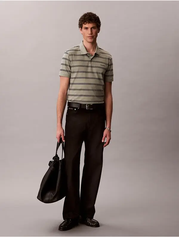 Calvin Klein Liquid Touch Stripe Polo Shirt