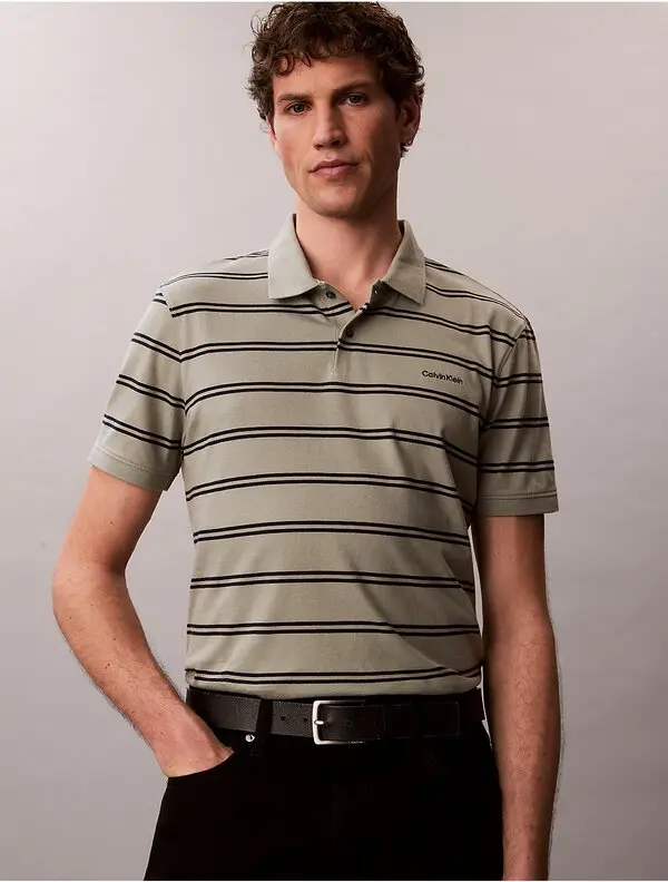 Calvin Klein Liquid Touch Stripe Polo Shirt