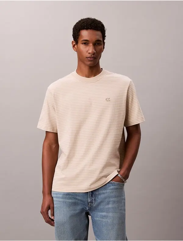 Calvin Klein Stripe Relaxed T-shirt - White Pepper