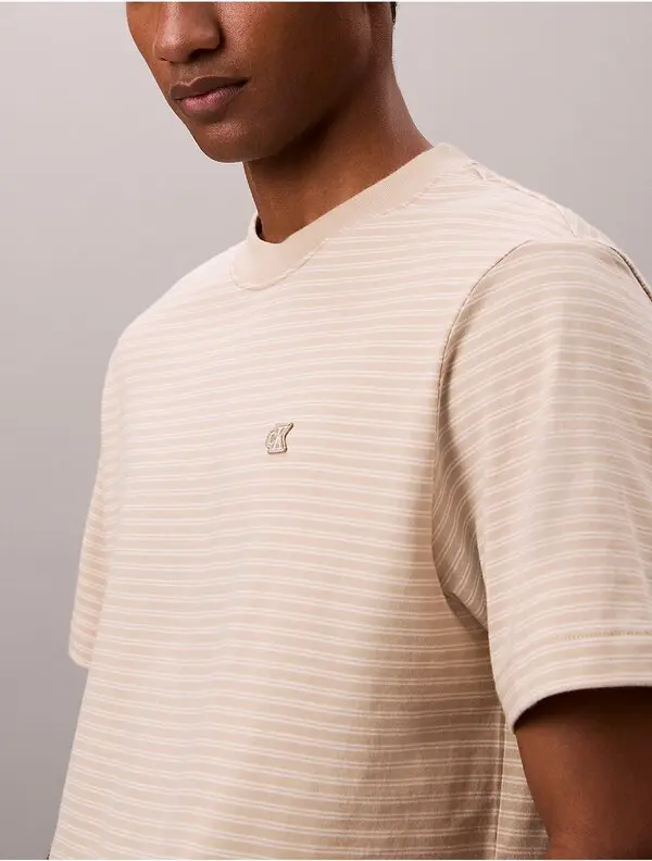 Calvin Klein Stripe Relaxed T-shirt - White Pepper