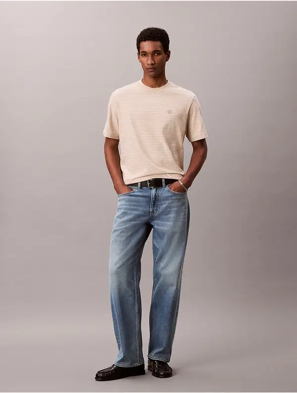 Calvin Klein Stripe Relaxed T-shirt - White Pepper