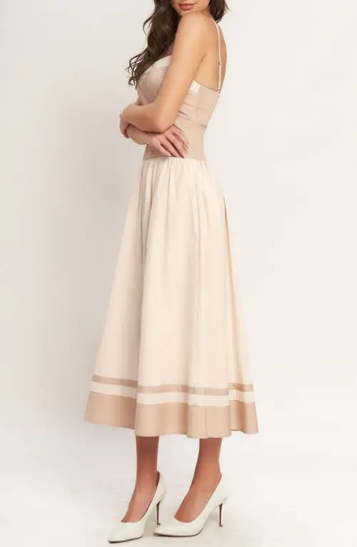 FLYING TOMATO Drop Waist Midi Dress