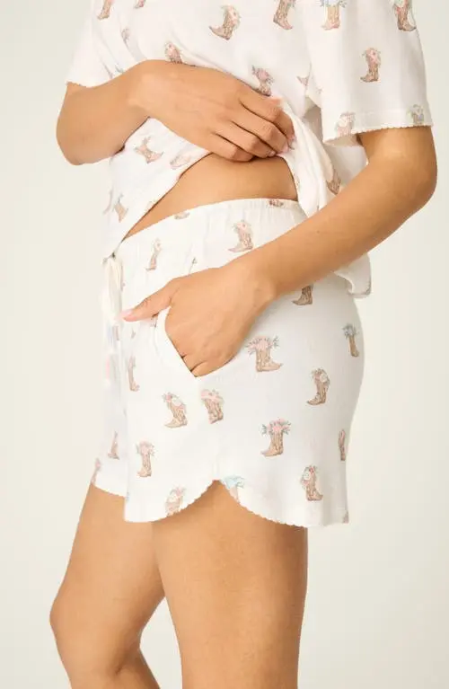 PJ Salvage Western Blooms Peachy Jersey Pajama Shorts