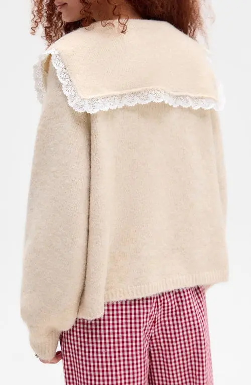 BDG URBAN OUTFITTERS Lace Trim Tie Front Cardigan