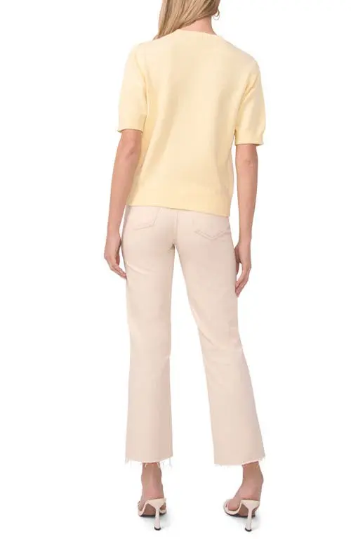 Vince Camuto Floral Appliqué Cotton-blend Sweater