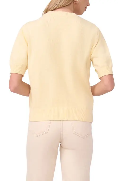Vince Camuto Floral Appliqué Cotton-blend Sweater