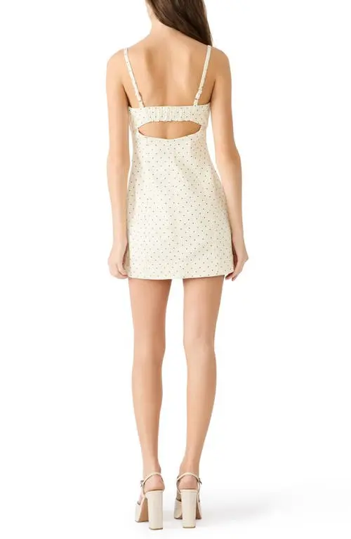Steve Madden Peony Micro Dot Stretch Cotton Minidress