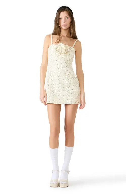 Steve Madden Peony Micro Dot Stretch Cotton Minidress