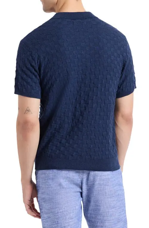 Robert Graham Hampson Cotton Polo Sweater - Navy