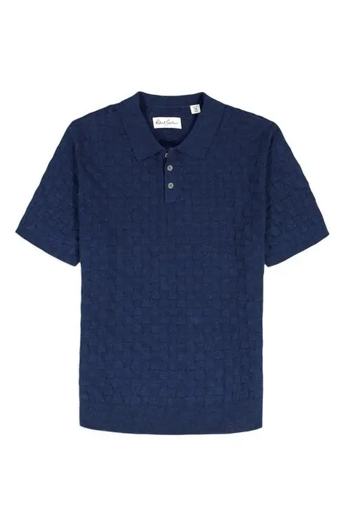 Robert Graham Hampson Cotton Polo Sweater - Navy
