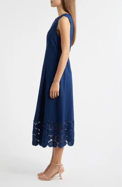Sam Edelman Pintuck & Lace Detail Sleeveless Dress