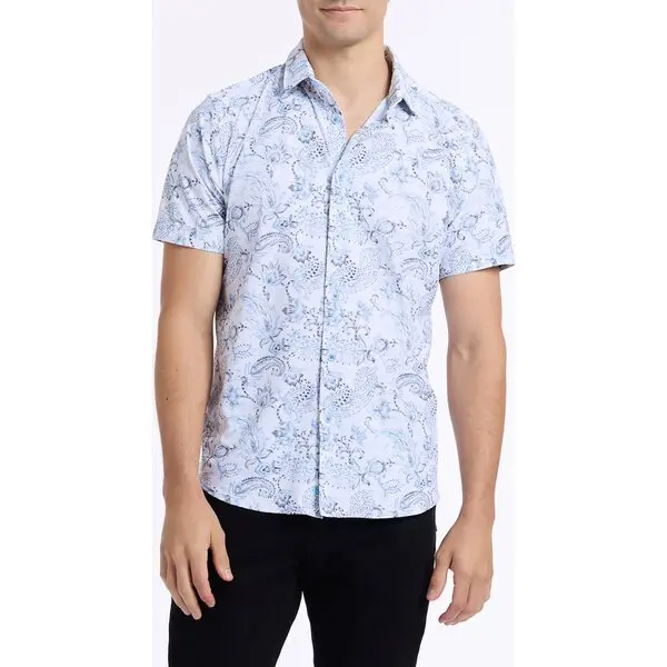 Robert Graham Bascobel Knit Short Sleeve Button-up Shirt