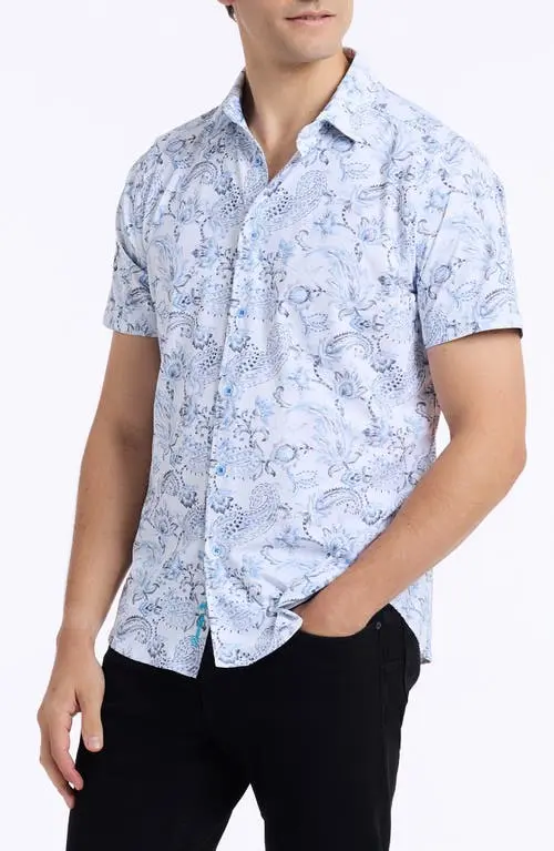 Robert Graham Bascobel Knit Short Sleeve Button-up Shirt