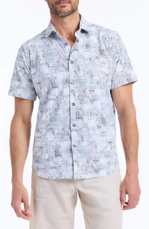 Robert Graham Wrathbone Knit Short Sleeve Button-up Shirt