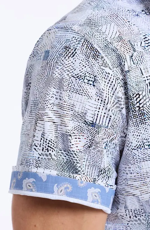 Robert Graham Wrathbone Knit Short Sleeve Button-up Shirt