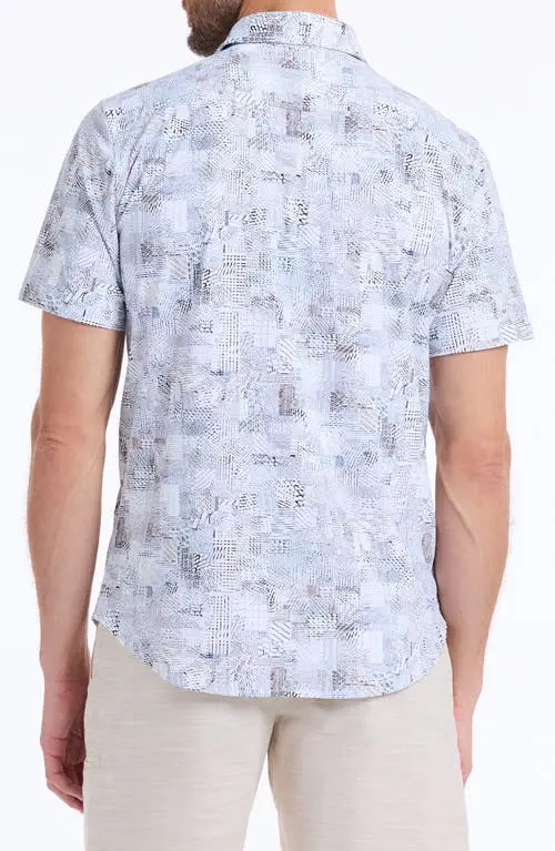 Robert Graham Wrathbone Knit Short Sleeve Button-up Shirt