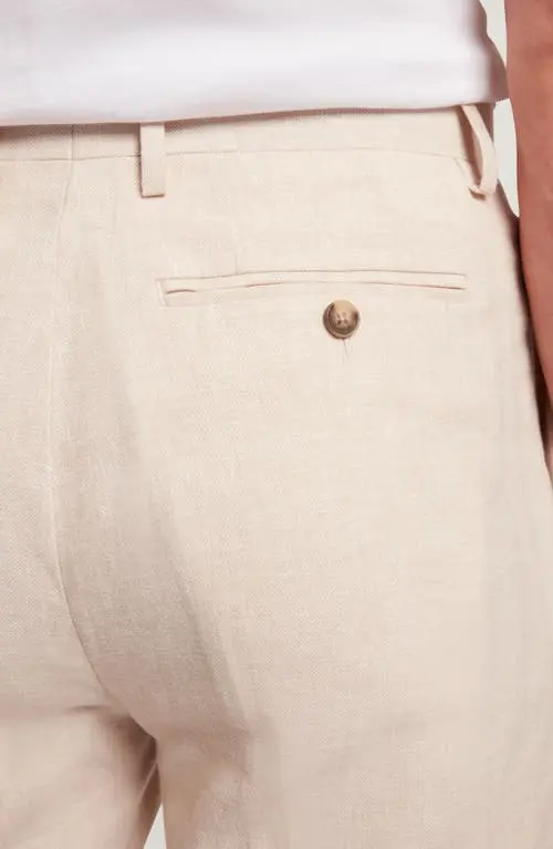 Ted Baker London Slim Fit Linen & Cotton Pants - Ecru