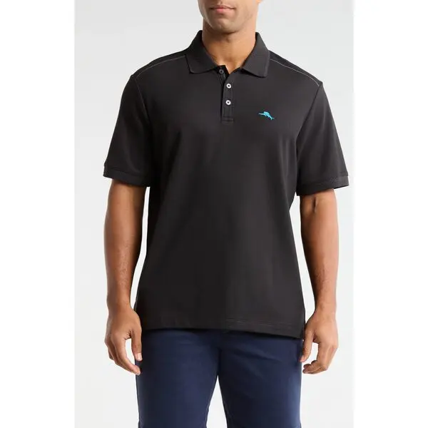 Tommy Bahama Emfielder Icon Solid Islandzone® Polo - Black