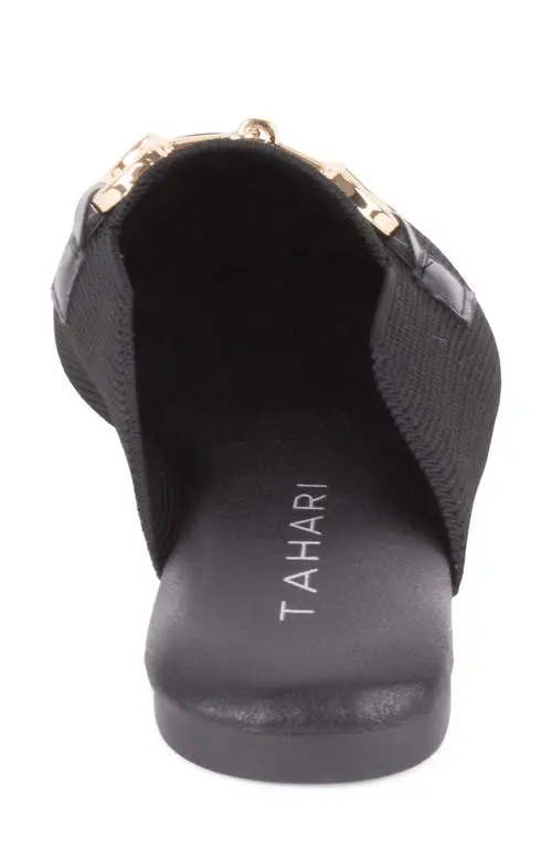 Tahari Augustine Bit Loafer Mule - Black/gold