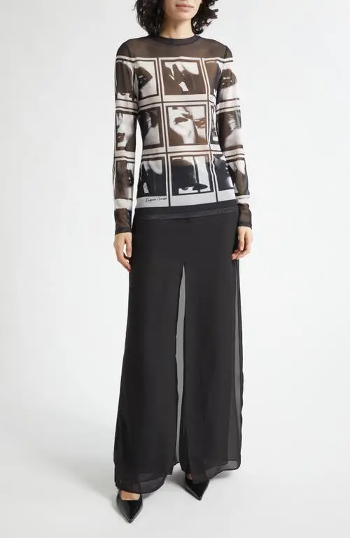 Emporio Armani Long Sleeve Graphic Print T-shirt
