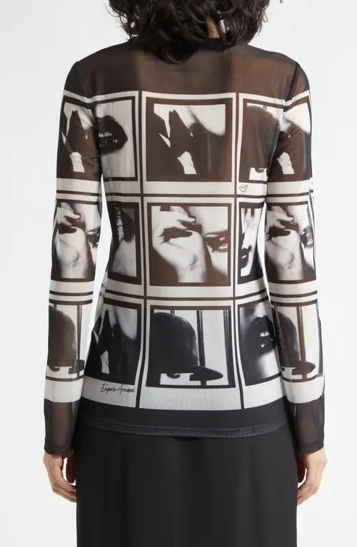 Emporio Armani Long Sleeve Graphic Print T-shirt
