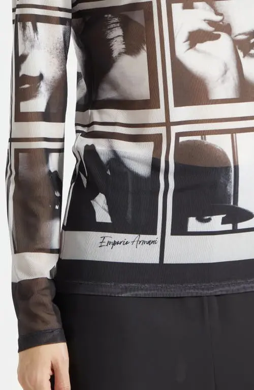 Emporio Armani Long Sleeve Graphic Print T-shirt