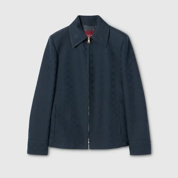 Gucci Gg Cotton Gabardine Zip Jacket