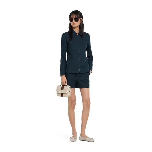Gucci Gg Cotton Gabardine Zip Jacket