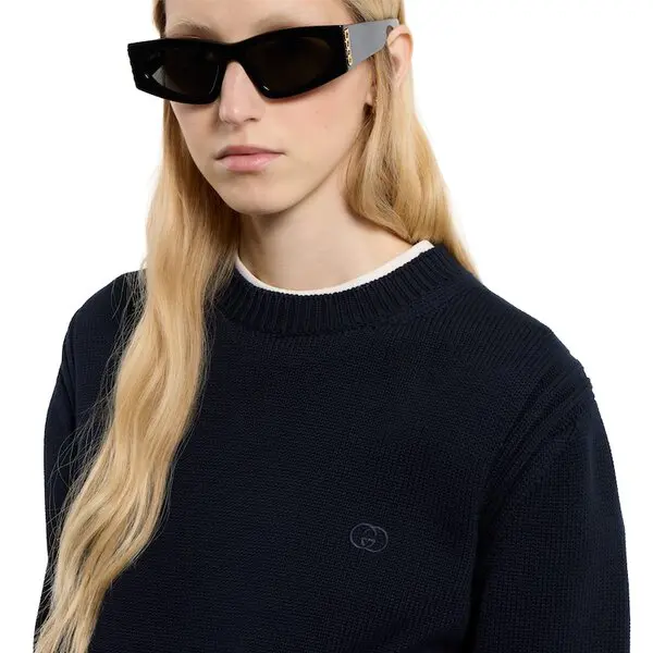 Gucci Cotton Sweatshirt With Interlocking G Embroidery