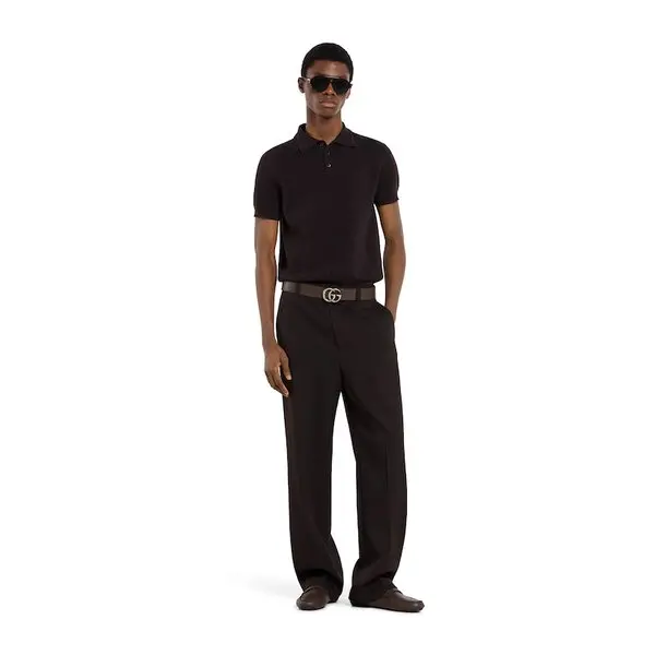 Gucci Leather Driver With Web Detail - Brown
