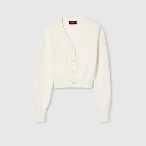Gucci Cotton Cardigan With Interlocking G Embroidery