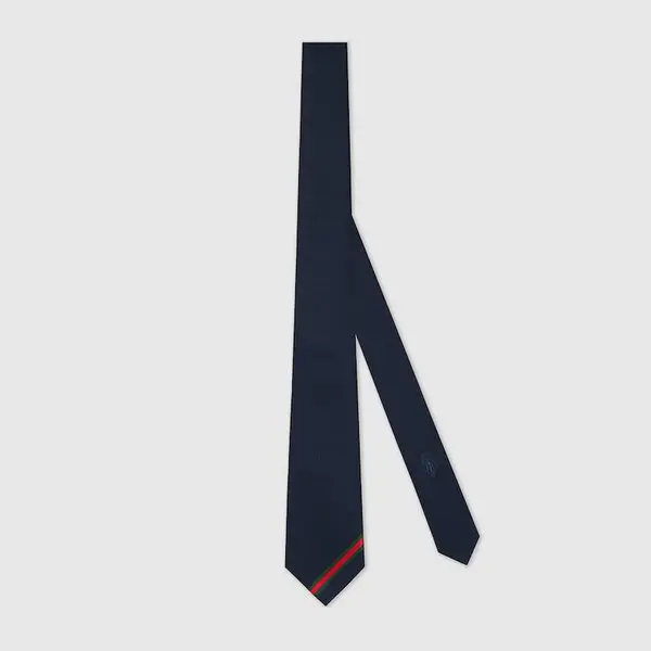Gucci Web Silk Jacquard Tie - Blue