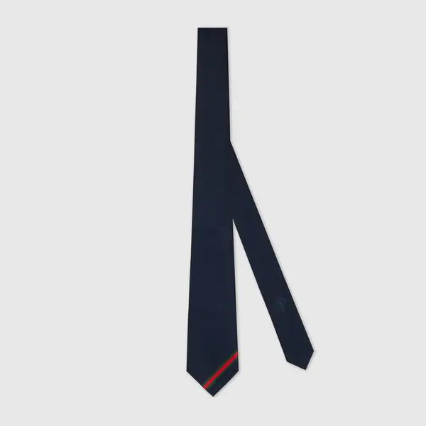 Gucci Web Silk Jacquard Tie - Blue