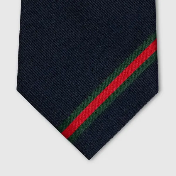 Gucci Web Silk Jacquard Tie - Blue