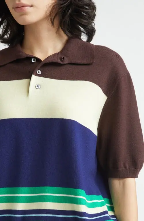 ZANKOV Luke Stripe Merino Wool Polo