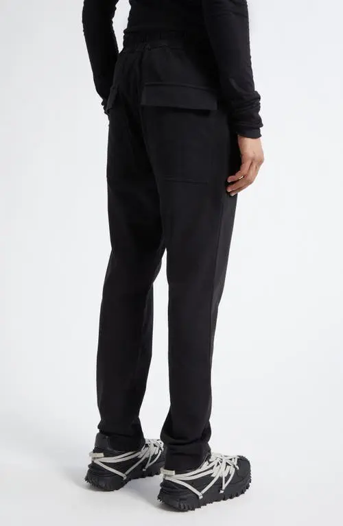 Moncler Cotton Sweatpants With Geometric Topstitching - Black