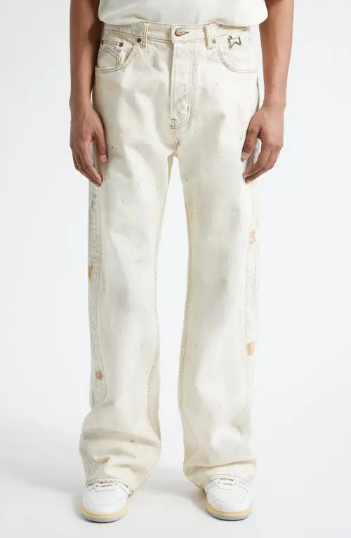 Rhude Traxedo Relaxed Fit Jeans - Woodland White