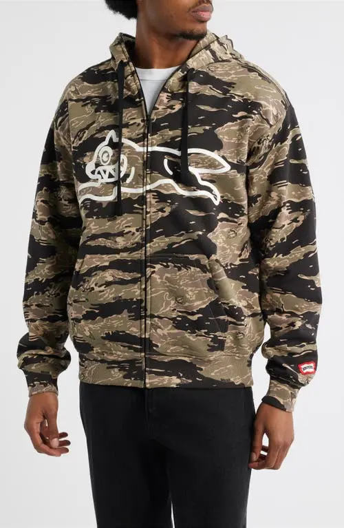 ICECREAM Tiger Zip-up Graphic Hoodie