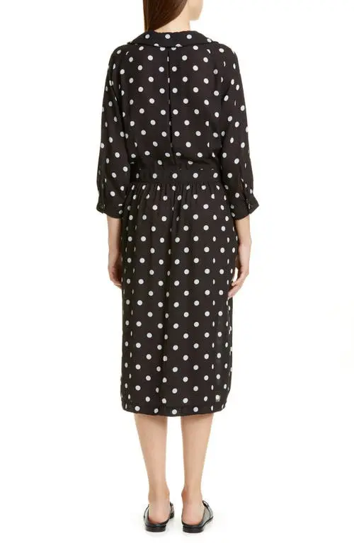 Comme Des Garçons Polka Dot Georgette Button Front Dress