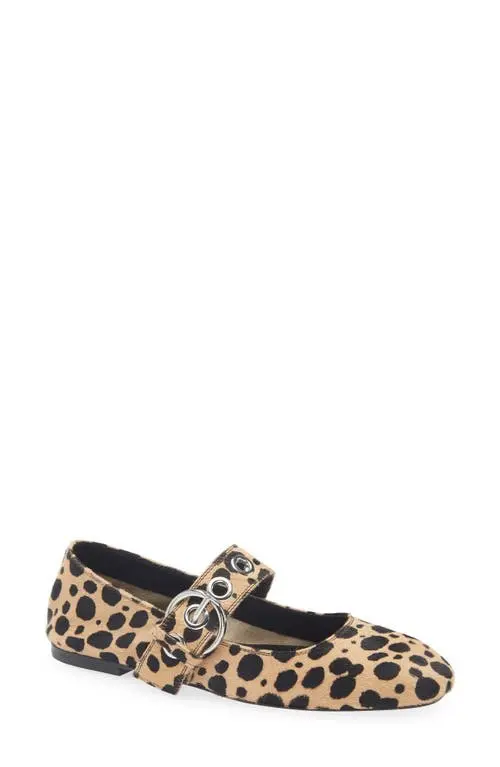 AeydĒ Uma Calf Hair Mary Jane Flats - Beige/black