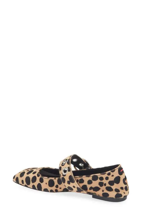 AeydĒ Uma Calf Hair Mary Jane Flats - Beige/black